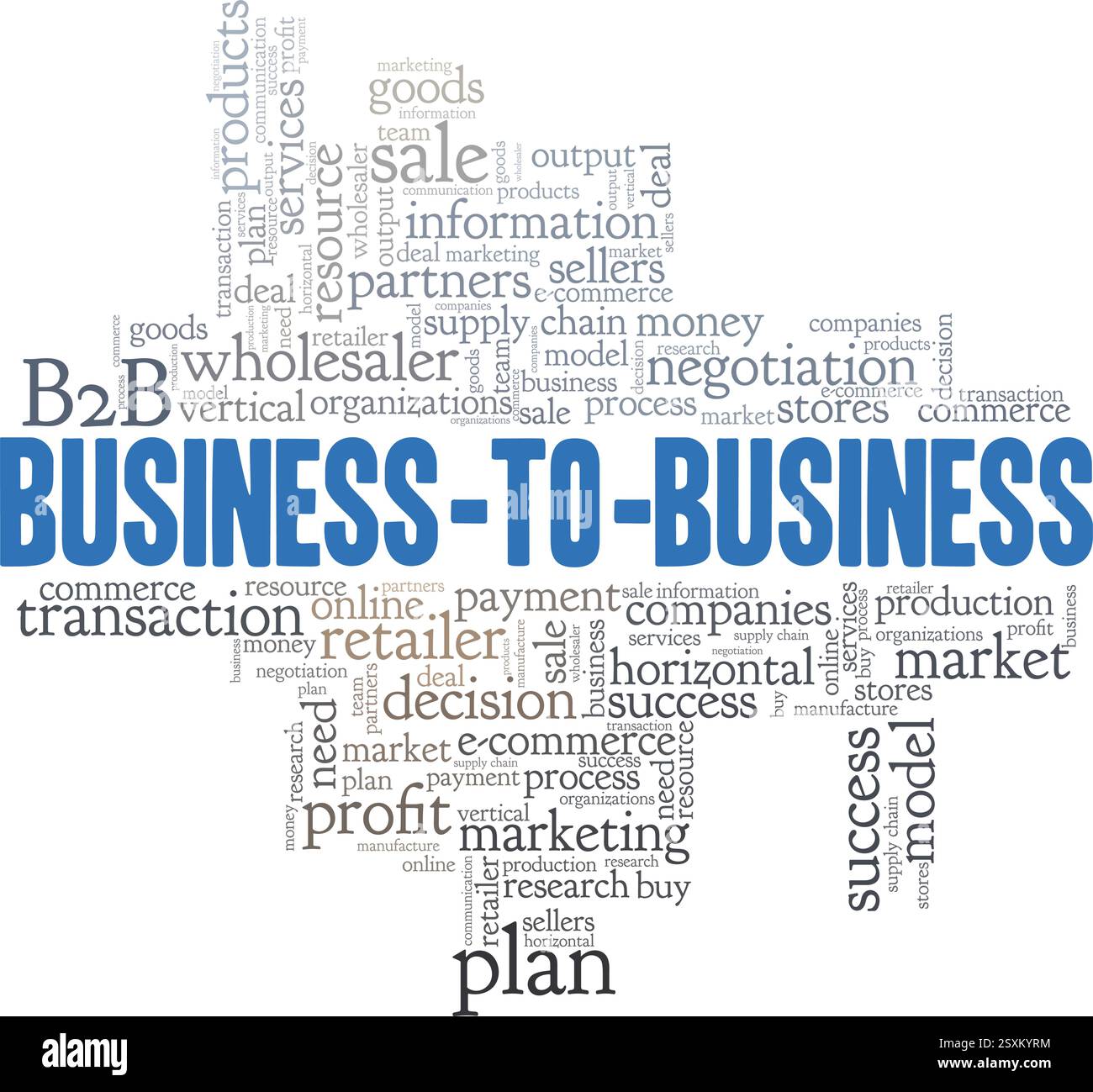 B2B - Business to Business vector illustration word cloud isolated on a white background Stock ...