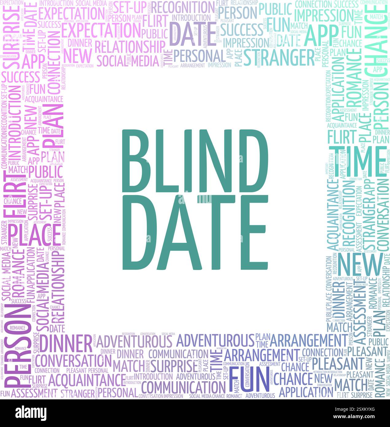 Blind Date vector illustration word cloud isolated on a white ...