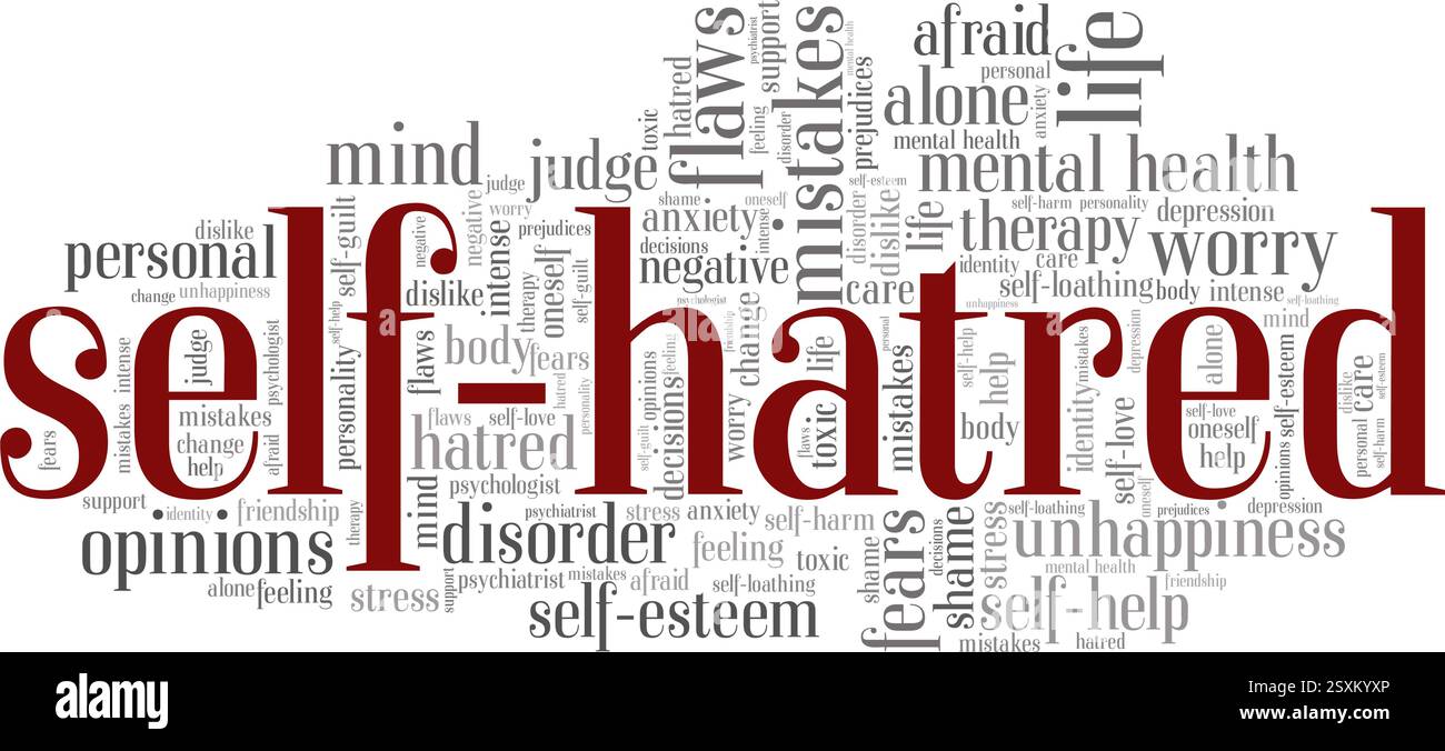Self-hatred vector illustration word cloud isolated on a white background Stock Vector Image ...