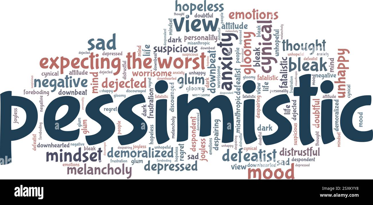 Pessimistic vector illustration word cloud isolated on a white ...