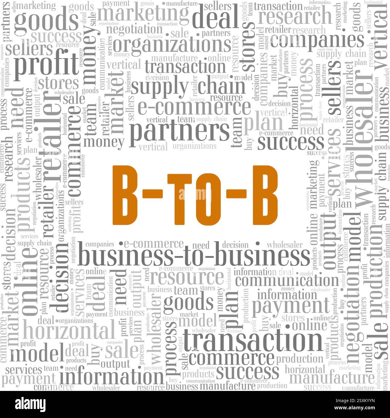 B2B - Business to Business vector illustration word cloud isolated on a white background Stock ...