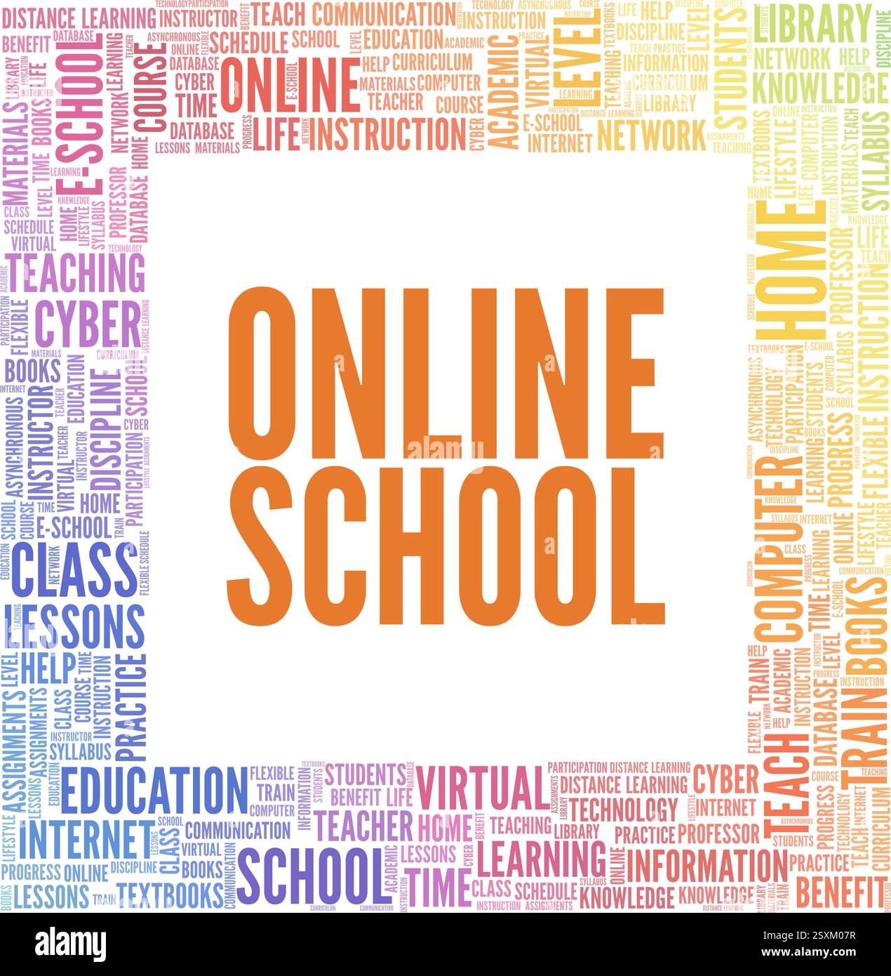 Online School vector illustration word cloud isolated on a white ...