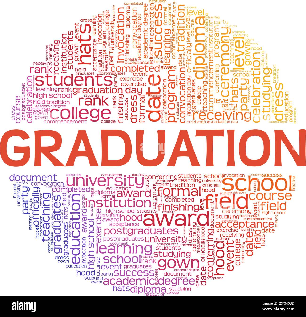 Graduation vector illustration word cloud isolated on a white ...