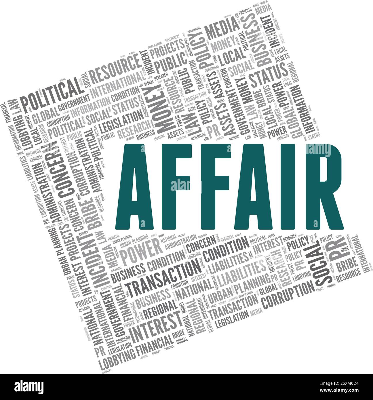 Affair vector illustration word cloud isolated on a white background ...