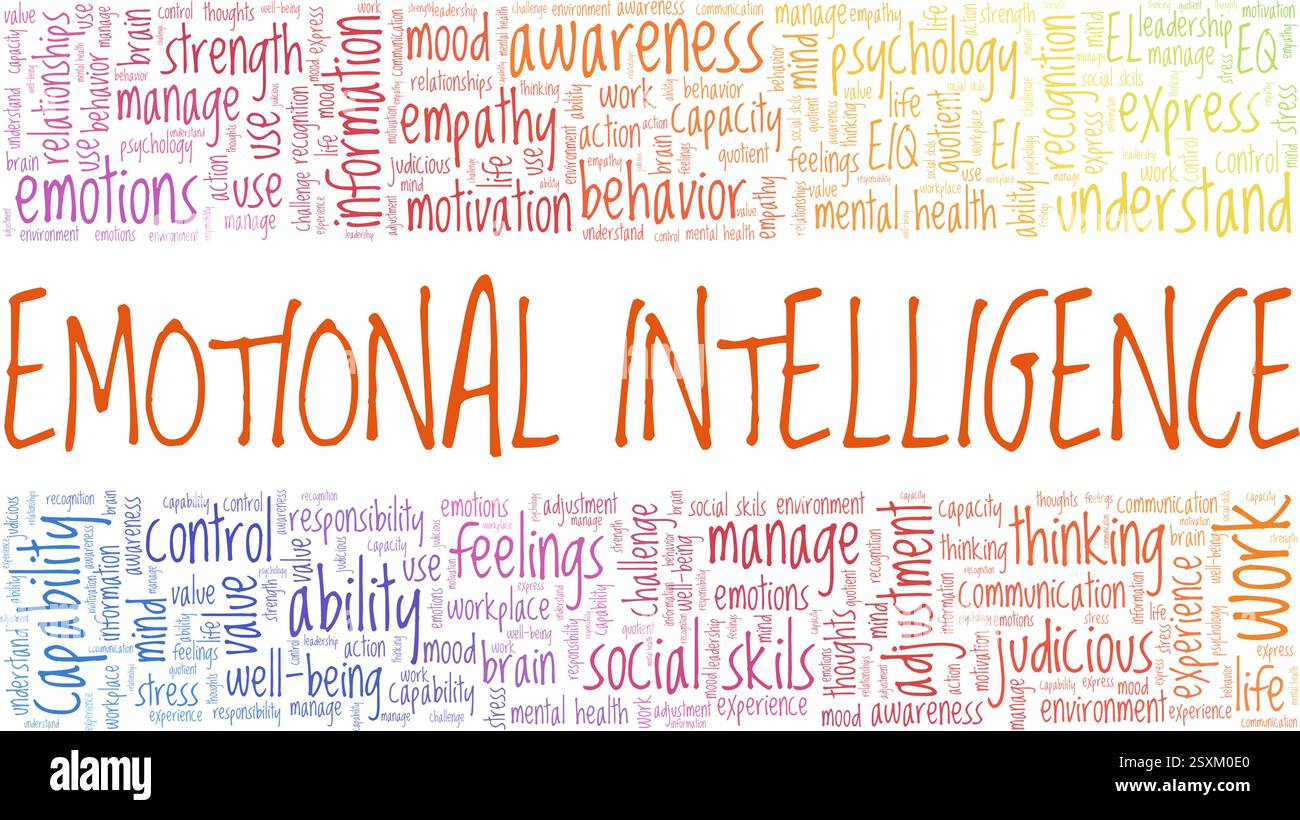 Emotional Intelligence vector illustration word cloud isolated on a white background Stock ...