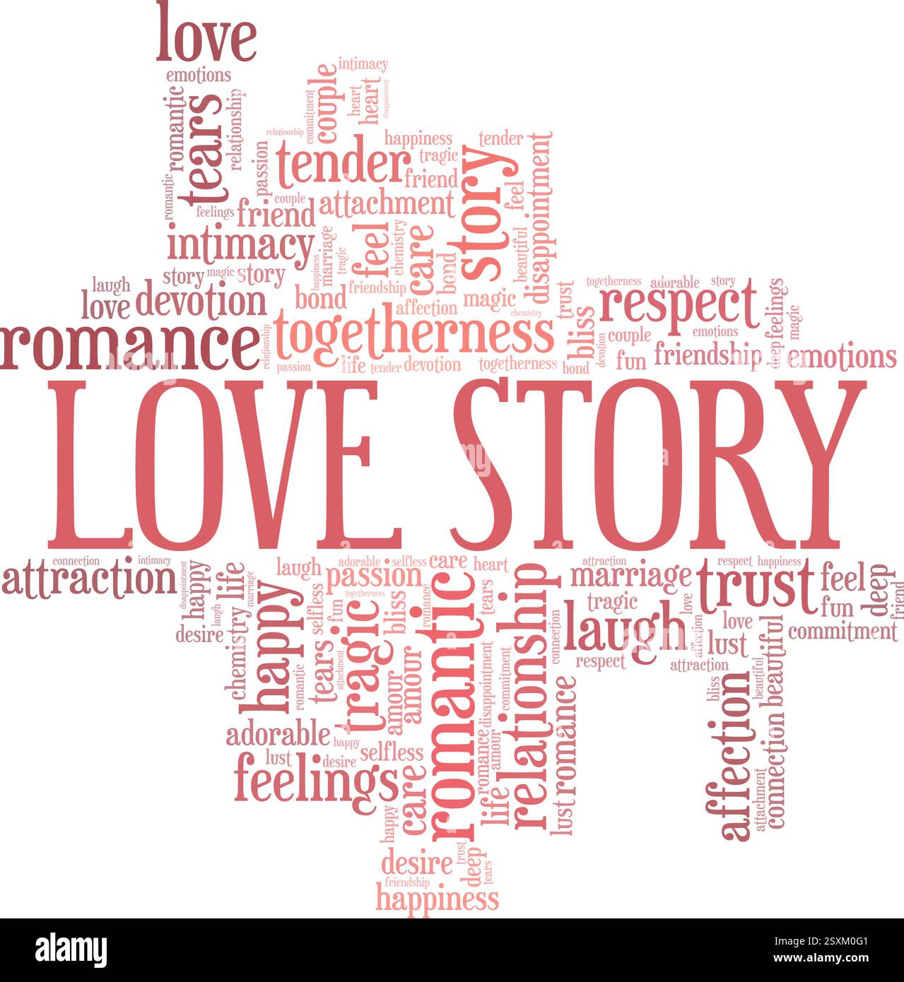 Love Story vector illustration word cloud isolated on a white ...