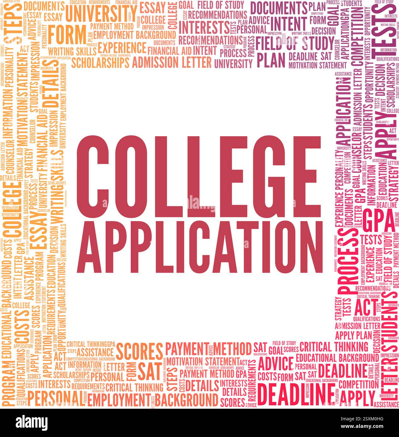 College Application vector illustration word cloud isolated on a white background Stock Vector ...