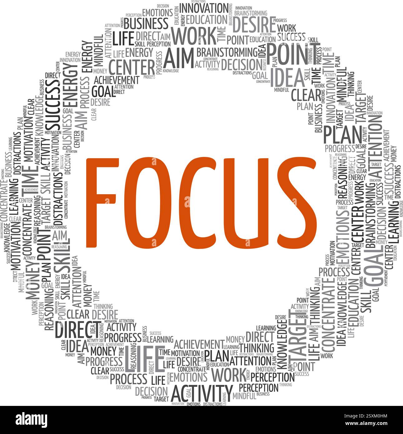 Focus vector illustration word cloud isolated on a white background ...