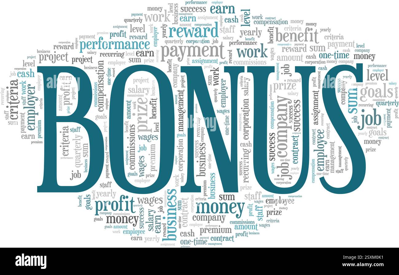 Bonus vector illustration word cloud isolated on a white background ...