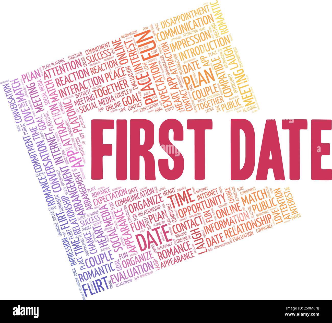 First Date vector illustration word cloud isolated on a white ...