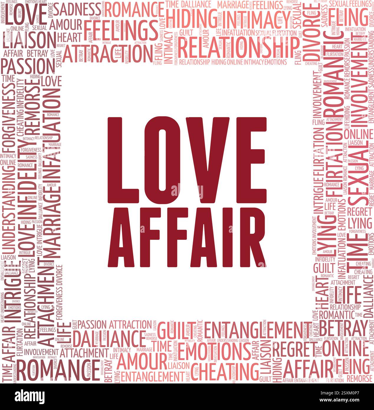 Love Affair vector illustration word cloud isolated on a white background Stock Vector Image ...