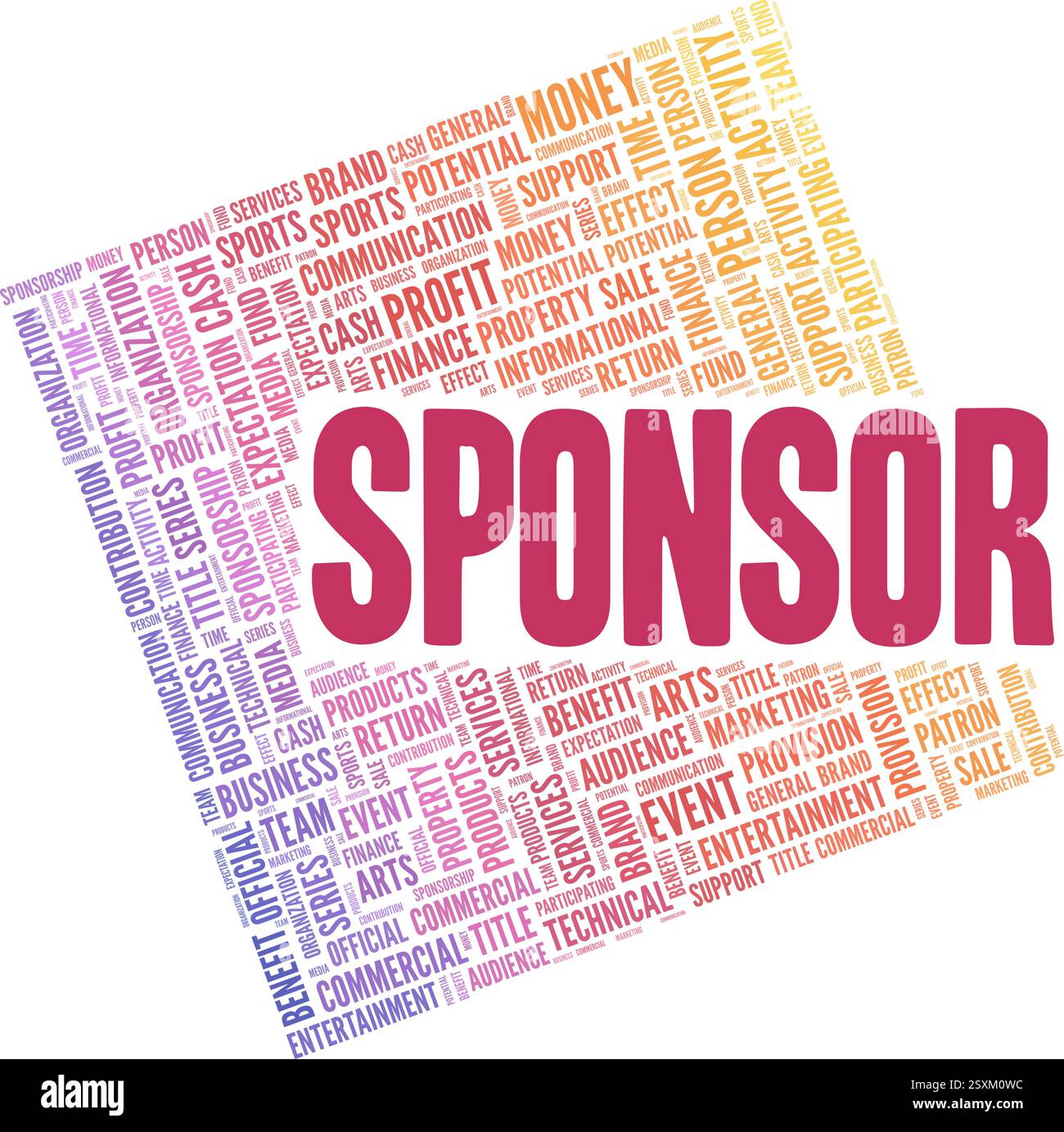 Sponsor vector illustration word cloud isolated on a white background ...