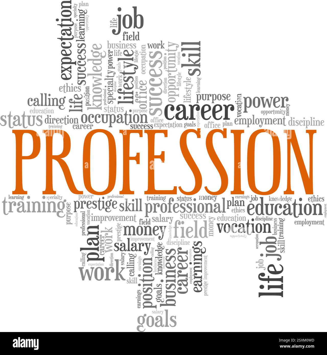 Profession vector illustration word cloud isolated on a white ...