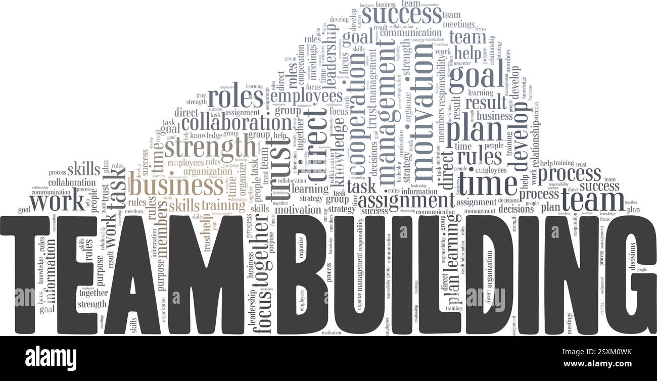 Team Building vector illustration word cloud isolated on a white ...