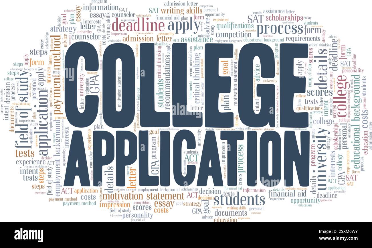 College Application vector illustration word cloud isolated on a white ...