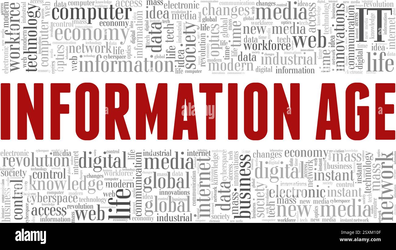 Information Age vector illustration word cloud isolated on a white ...