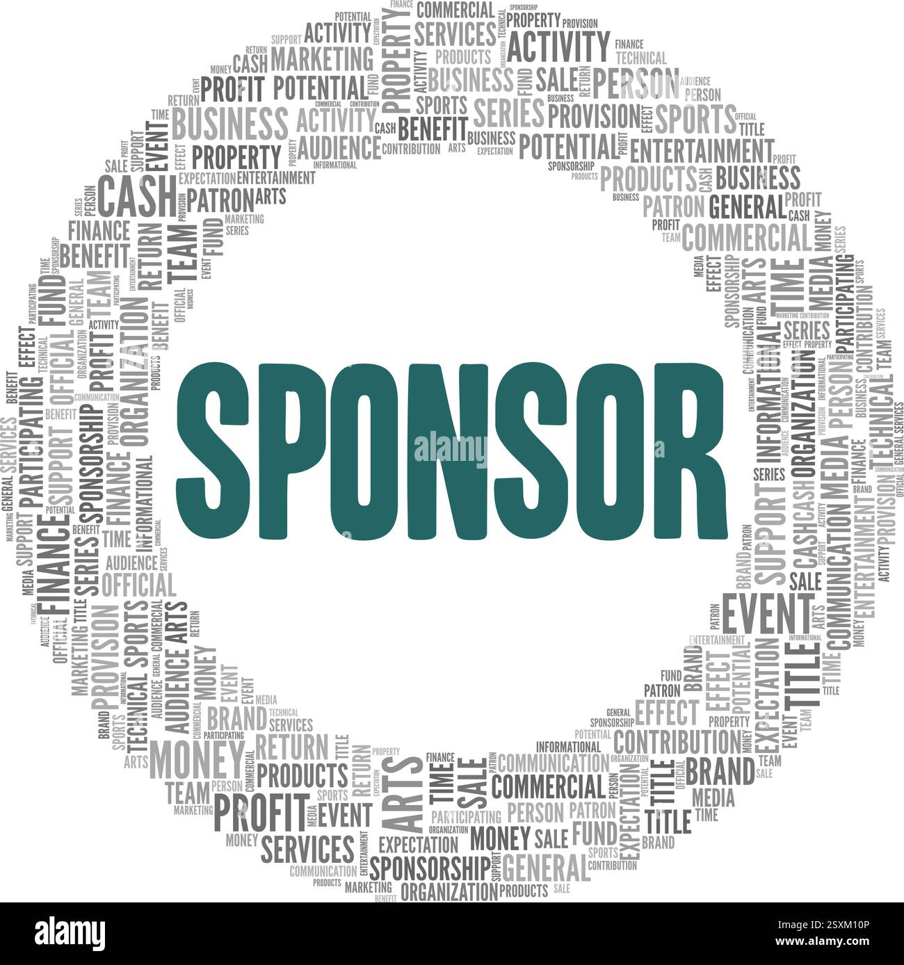 Sponsor vector illustration word cloud isolated on a white background ...
