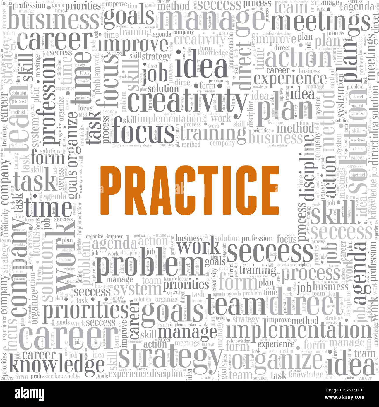 Practice vector illustration word cloud isolated on a white background ...