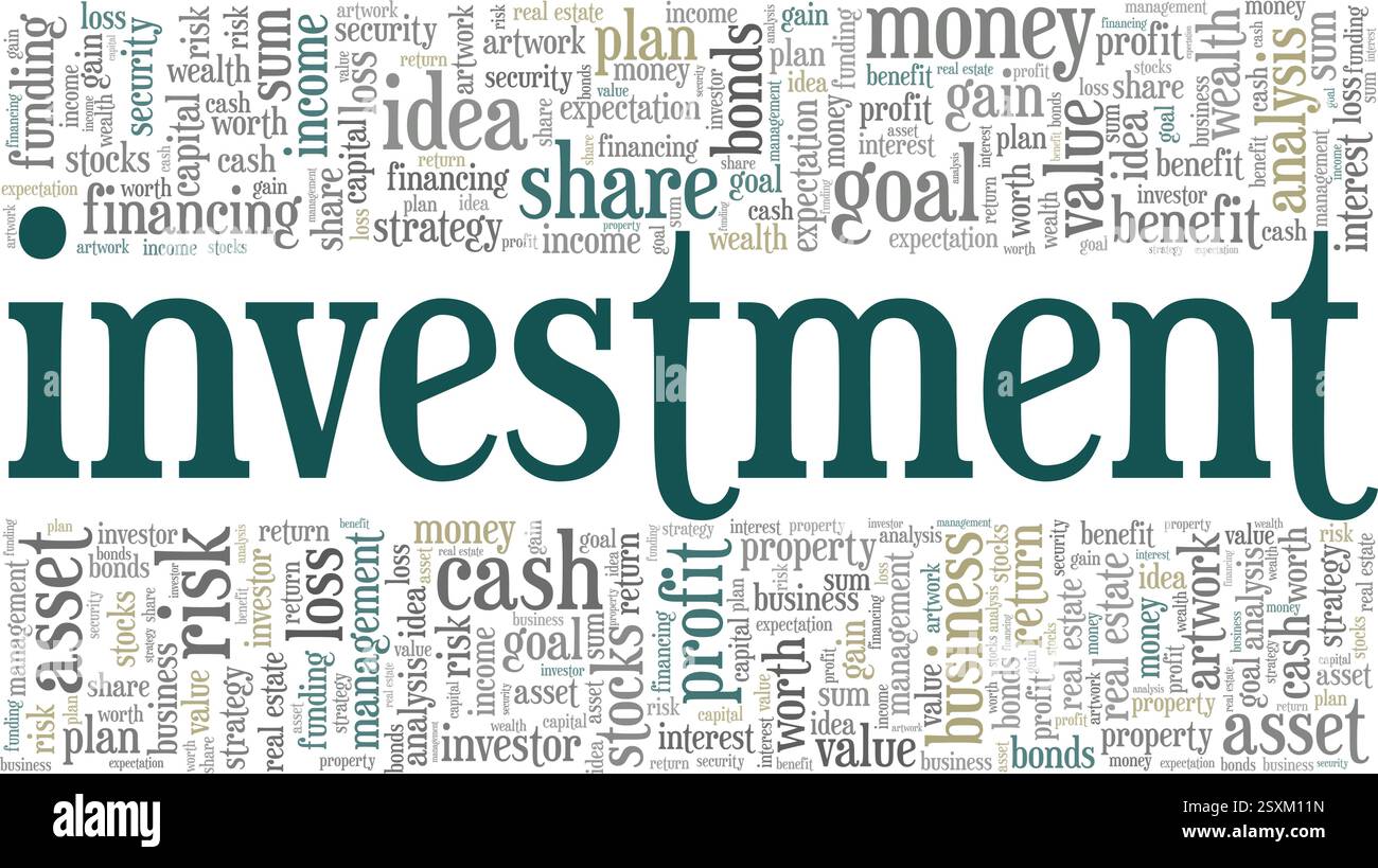 Investment vector illustration word cloud isolated on a white ...