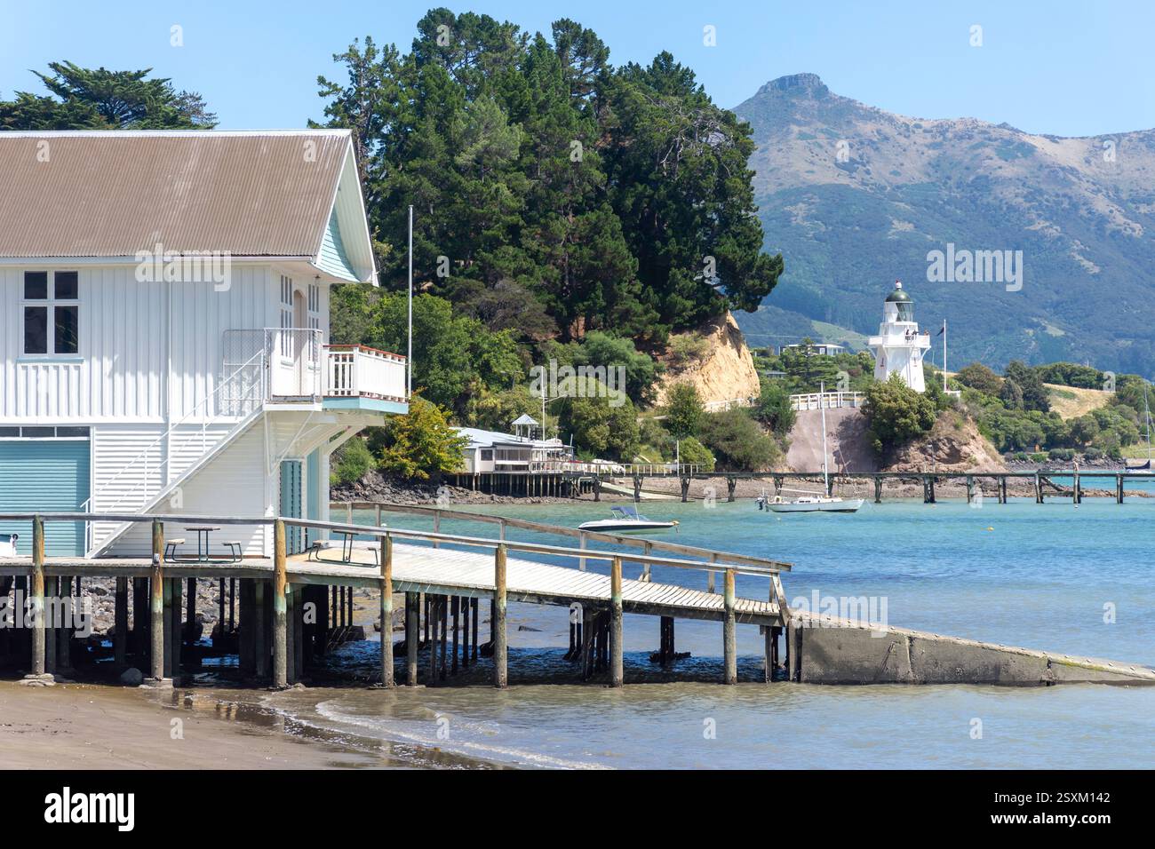 Akaroa Boating Club Hall and Lighthouse, Beach Road, Akaroa, Banks ...