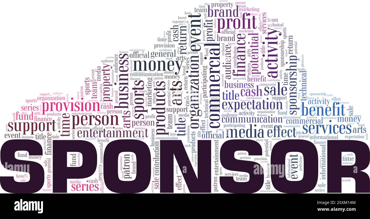 Sponsor vector illustration word cloud isolated on a white background ...