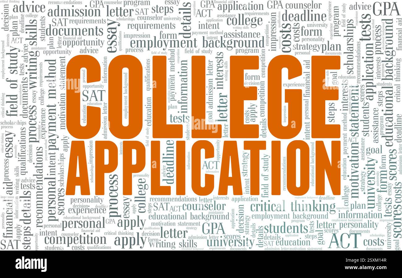 College Application vector illustration word cloud isolated on a white ...
