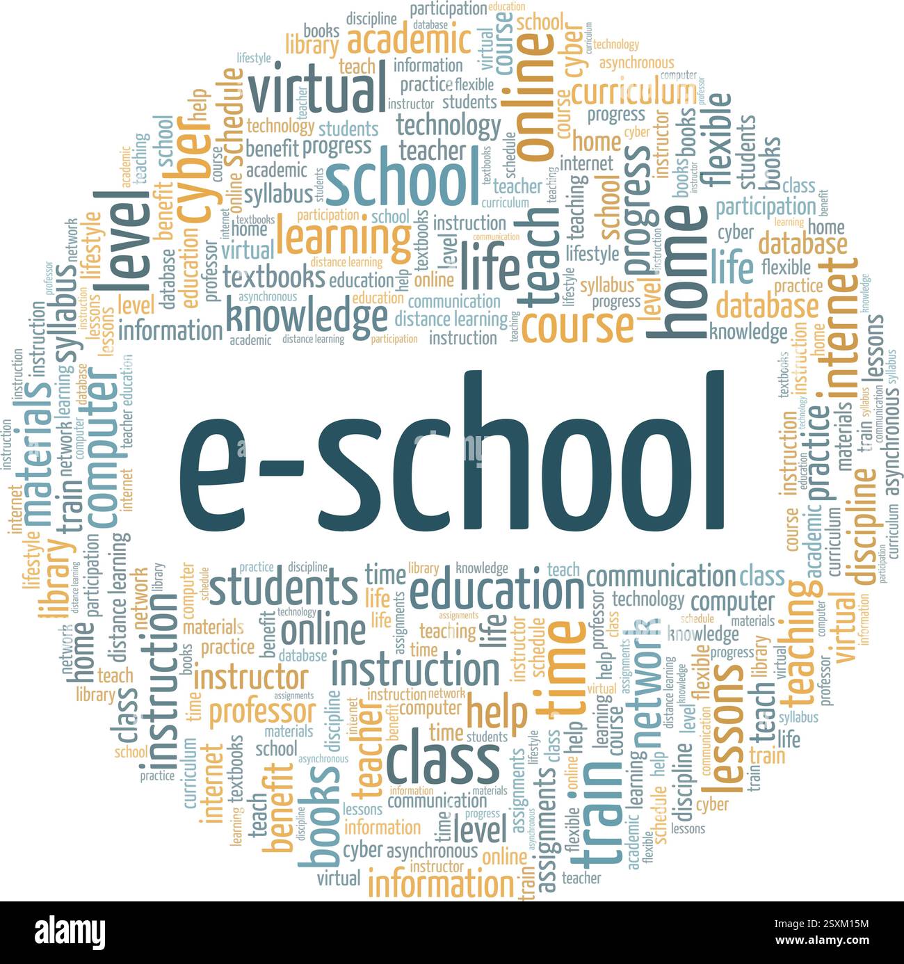 E-school vector illustration word cloud isolated on a white background ...