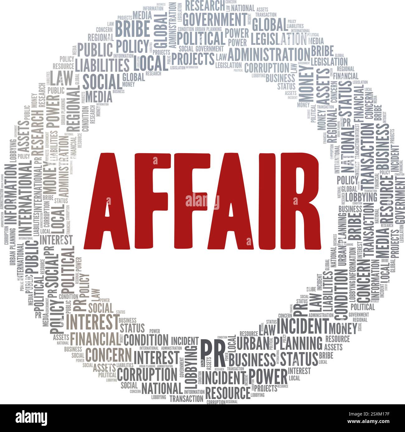 Affair vector illustration word cloud isolated on a white background ...