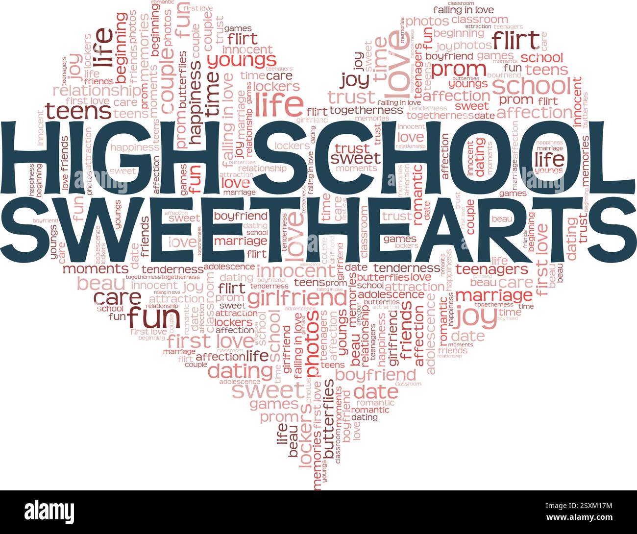 High School Sweethearts vector illustration word cloud isolated on a ...