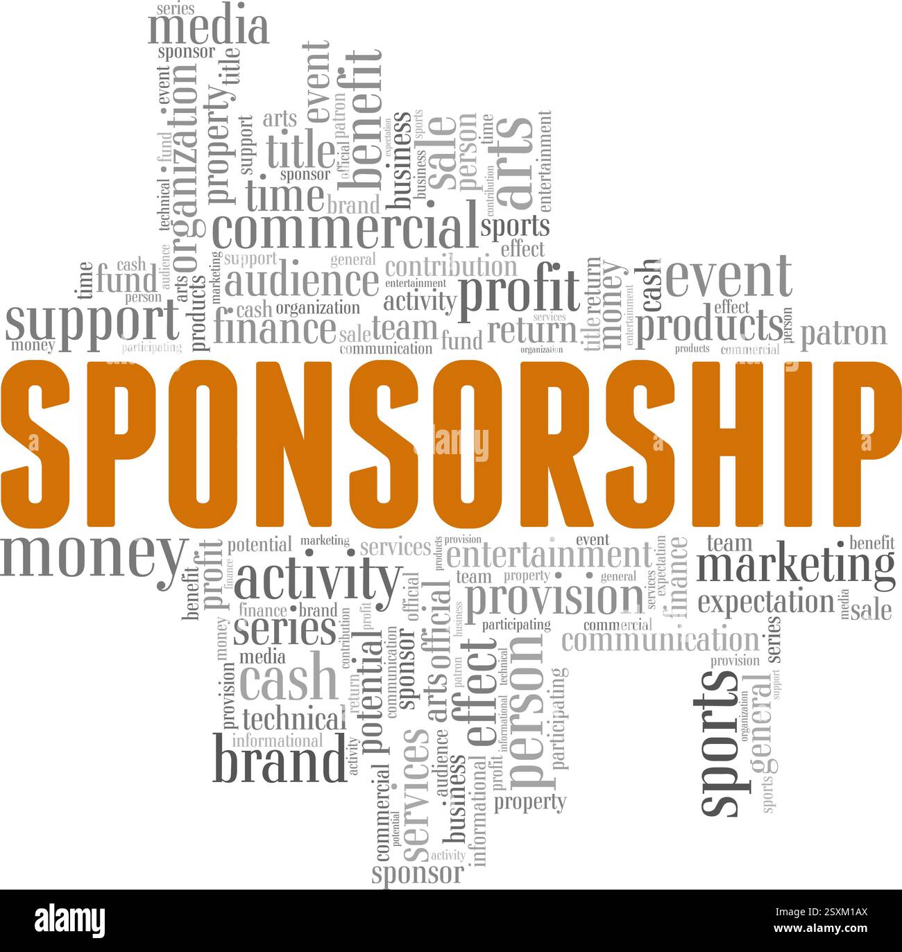 Sponsorship vector illustration word cloud isolated on a white ...