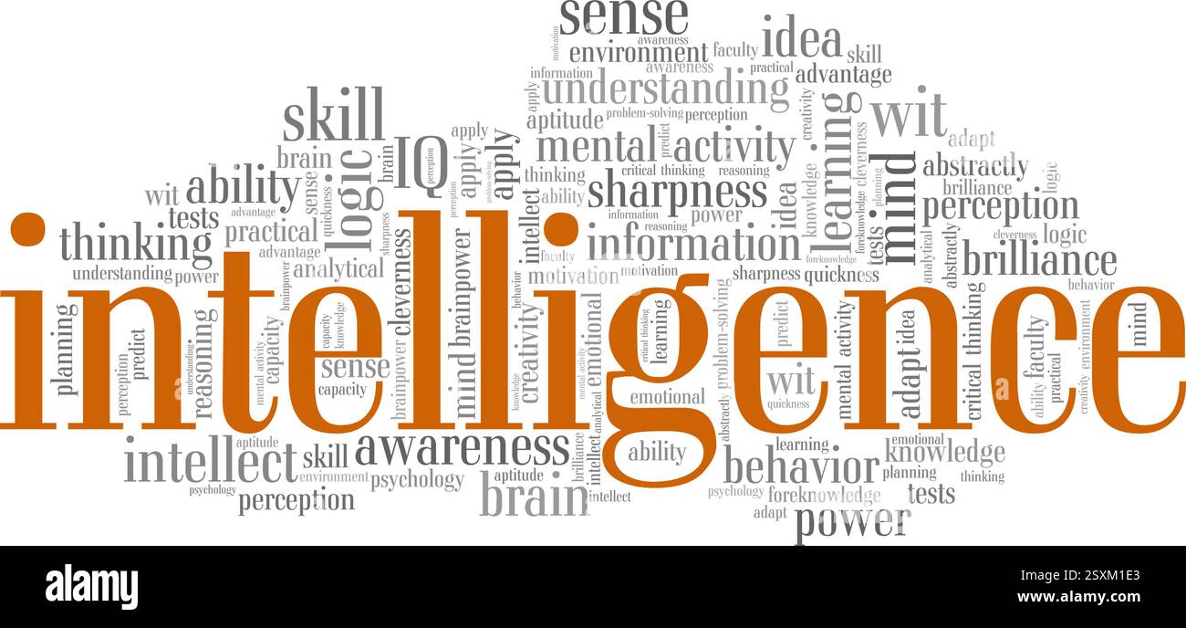 Intelligence vector illustration word cloud isolated on a white ...