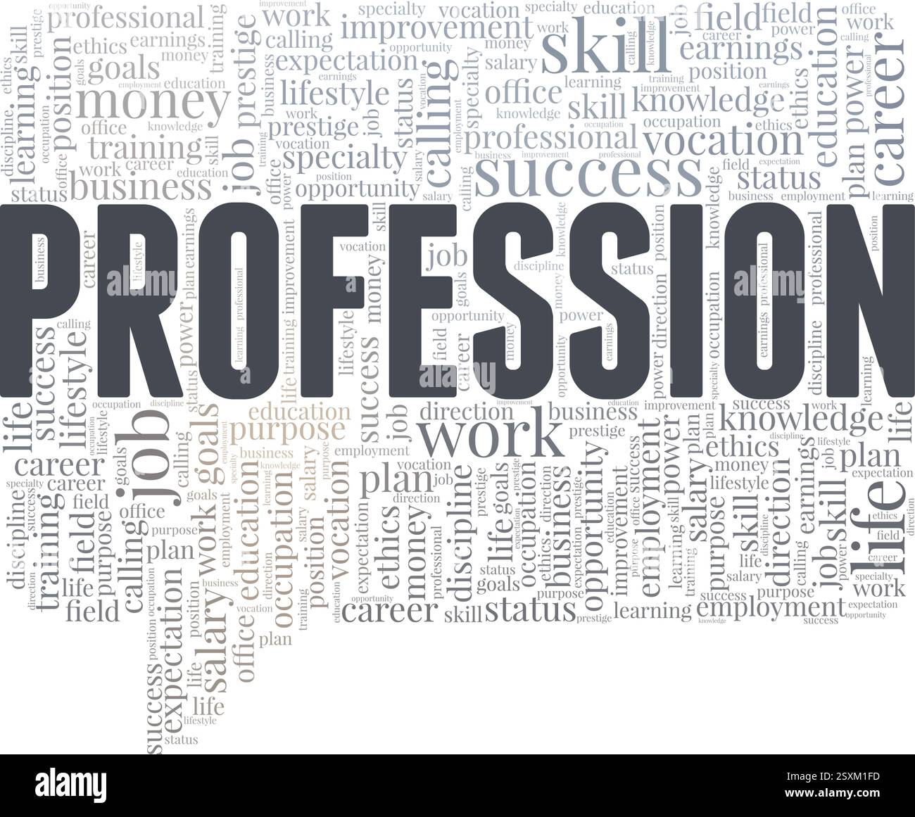 Profession vector illustration word cloud isolated on a white ...