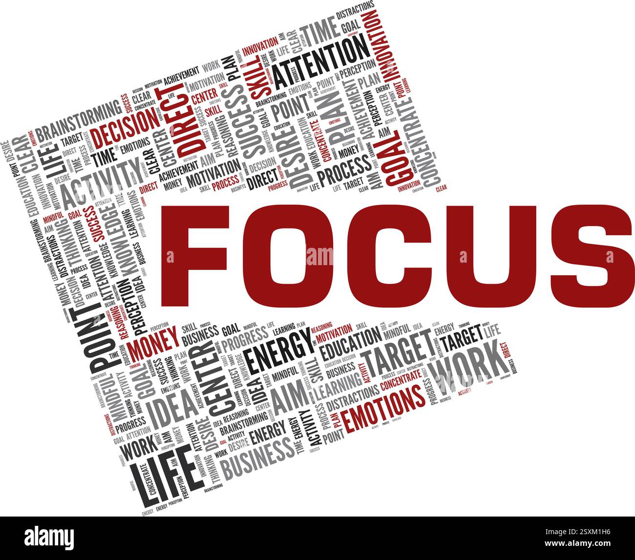 Focus vector illustration word cloud isolated on a white background ...