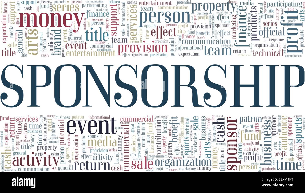 Sponsorship vector illustration word cloud isolated on a white ...