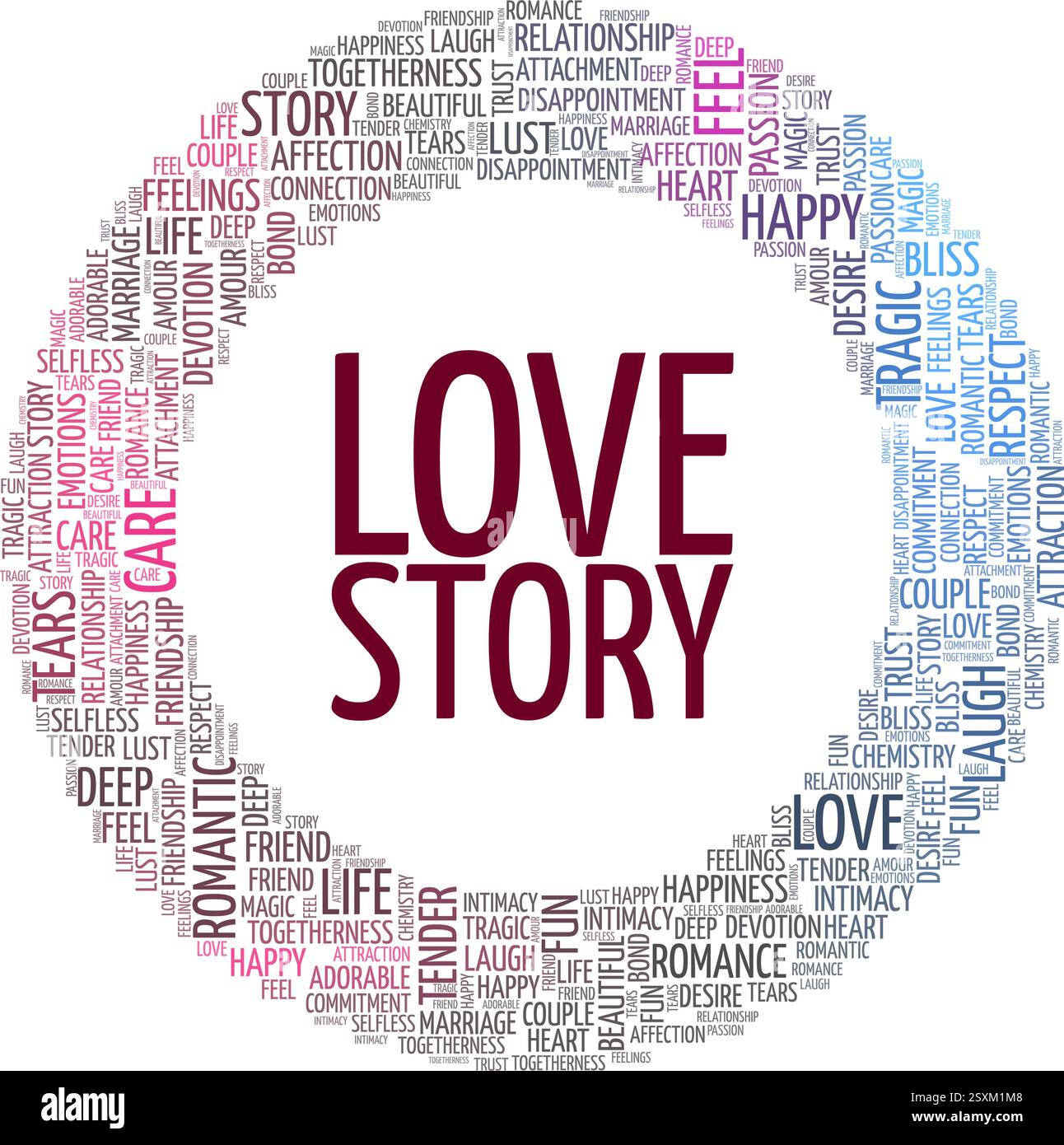 Love Story vector illustration word cloud isolated on a white ...