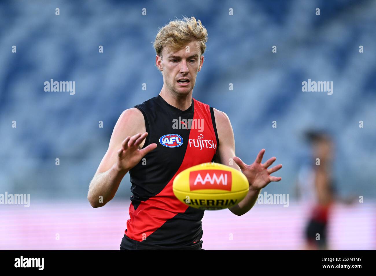 Geelong, Australia. 25th Feb, 2025. Archer Day-Wicks of Essendon in ...