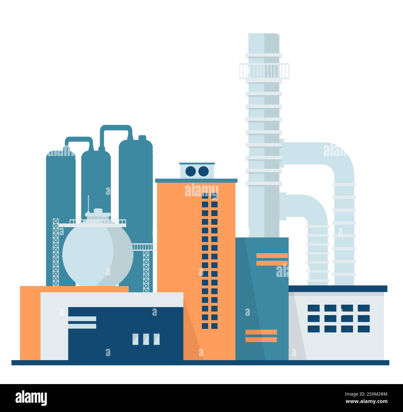 Industrial zone. Factory buildings. Illustration in flat design style ...