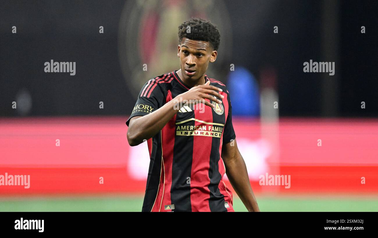 Atlanta United defender Matthew Edwards (47) works during the first ...