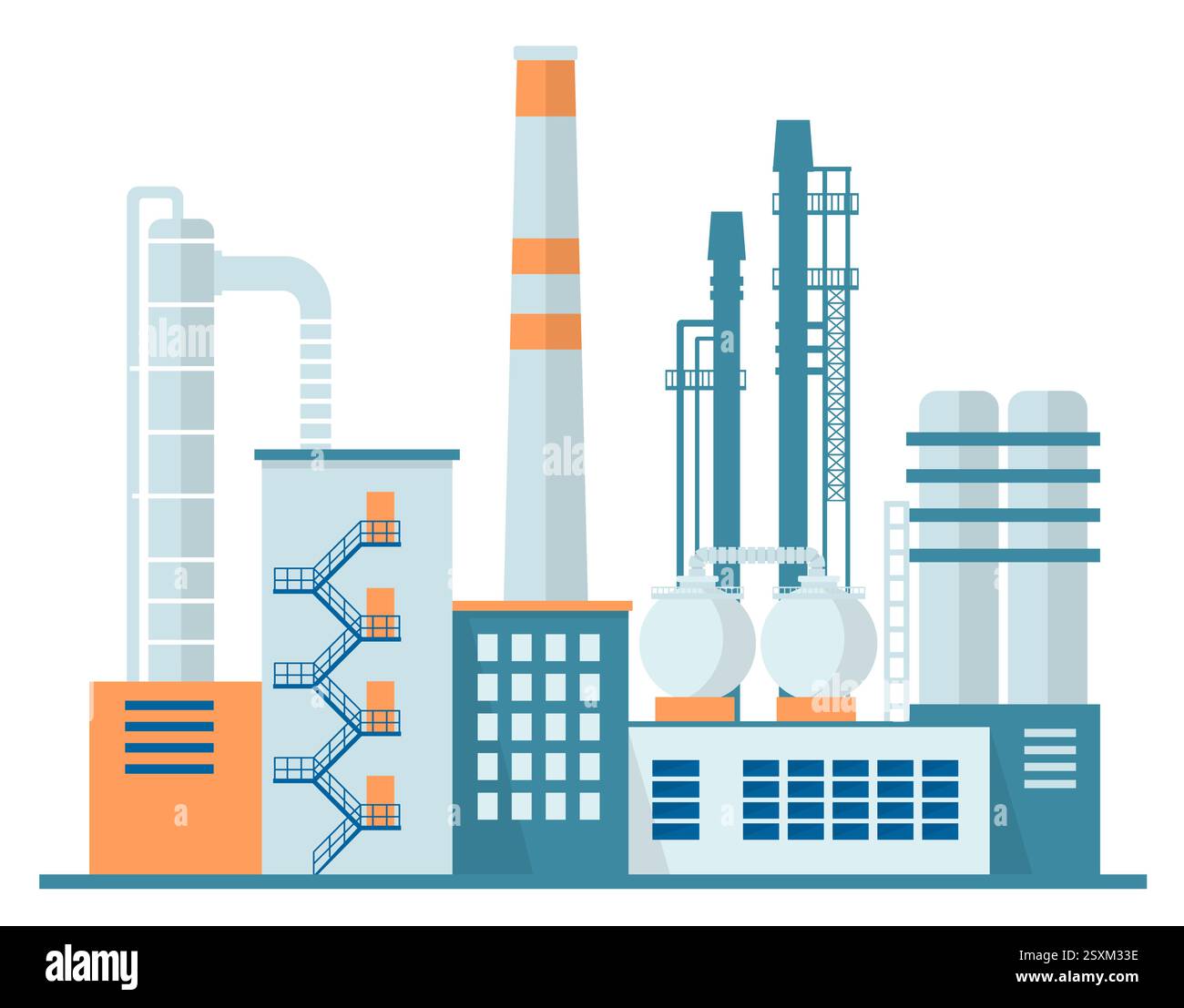 Industrial zone. Factory buildings. Illustration in flat design style ...