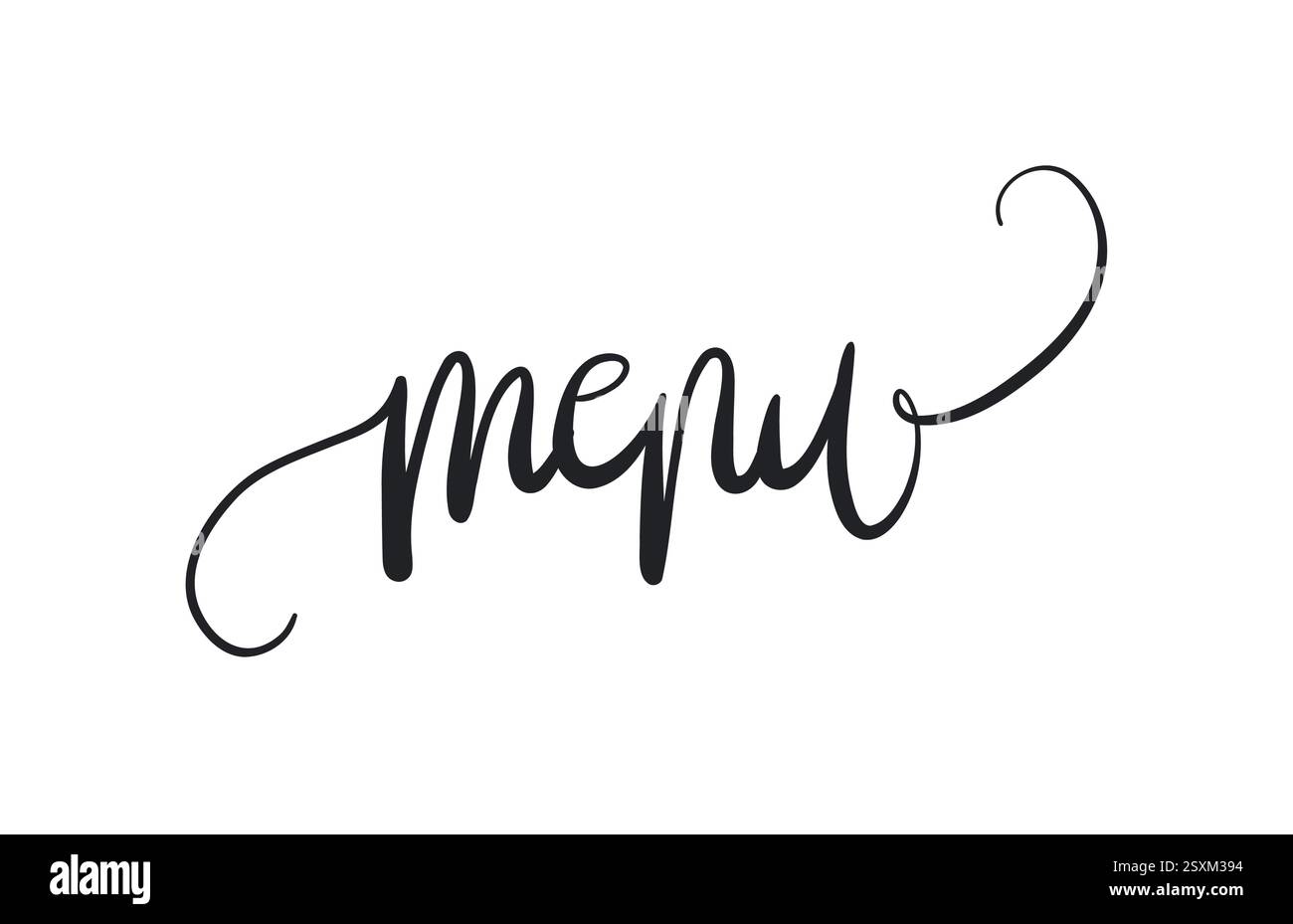 Menu card. Hand drawn quote. Modern brush calligraphy. Isolated on ...