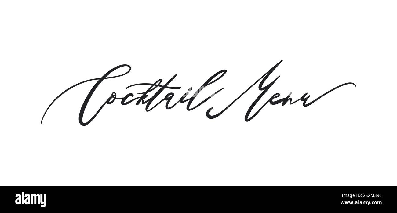 Cocktail Menu card. Hand drawn quote. Modern brush calligraphy ...