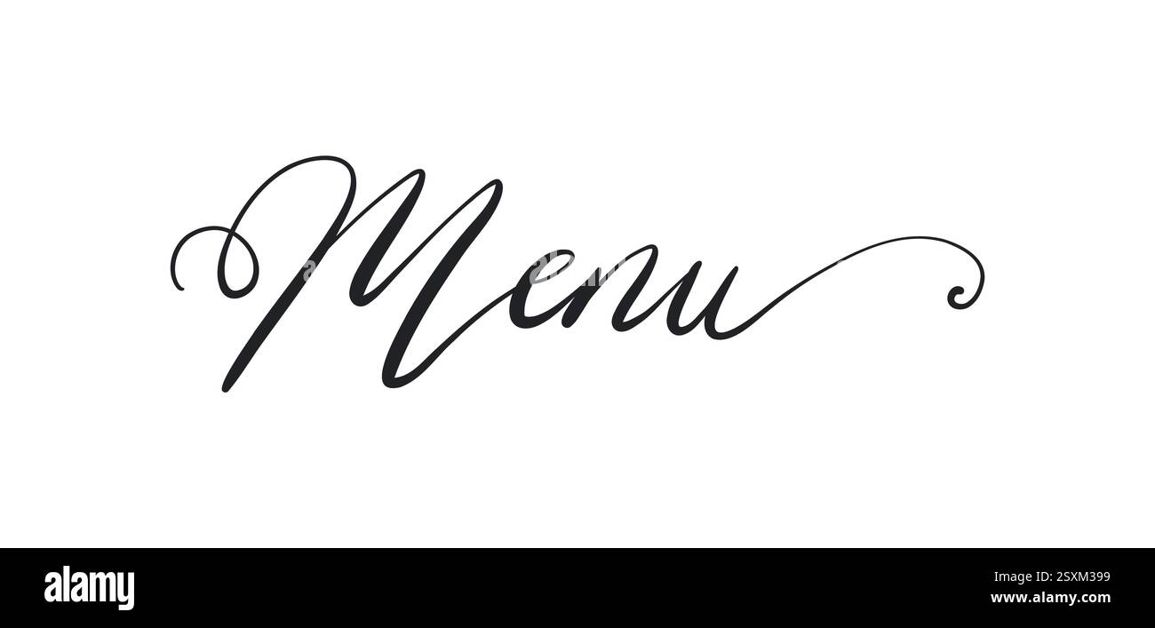 Menu card. Hand drawn quote. Modern brush calligraphy. Isolated on ...