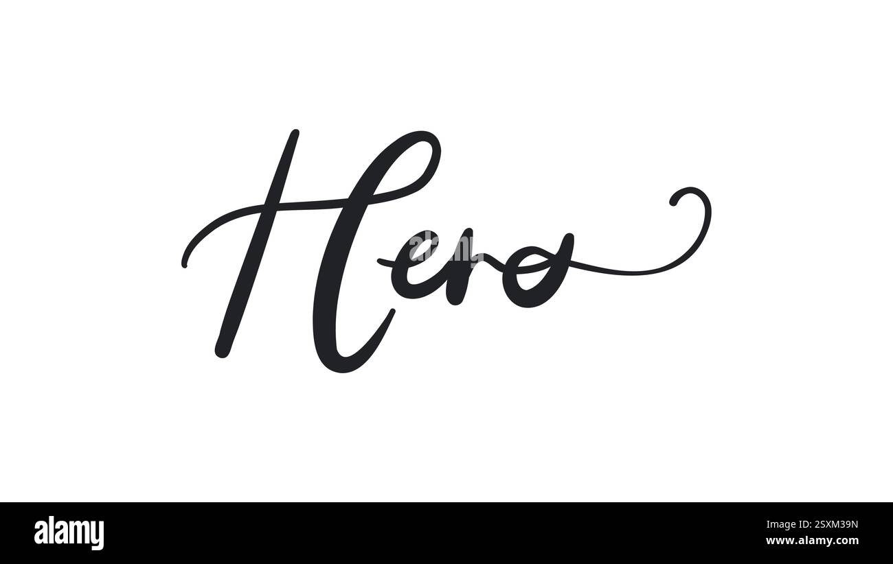 Hers card. Hand drawn quote. Modern brush calligraphy. Isolated on ...