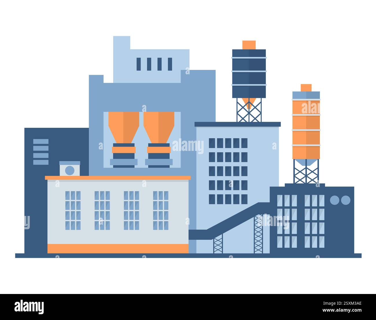 Industrial zone. Factory buildings. Illustration in flat design style ...