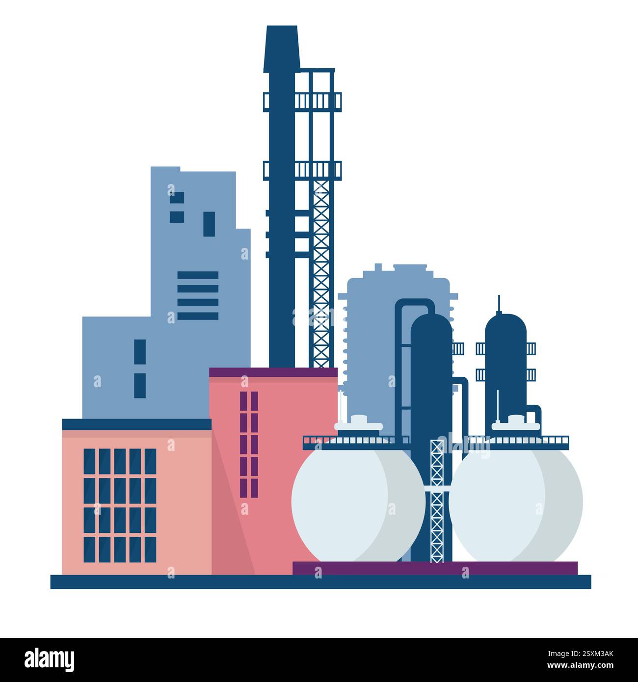 Industrial zone. Factory buildings. Illustration in flat design style ...
