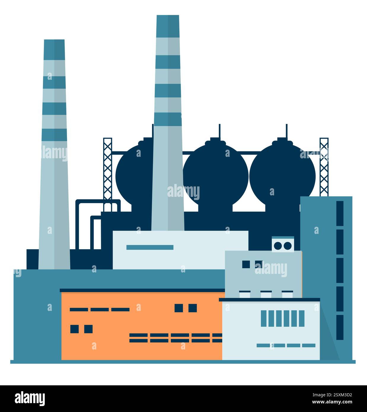 Industrial zone. Factory buildings. Illustration in flat design style ...