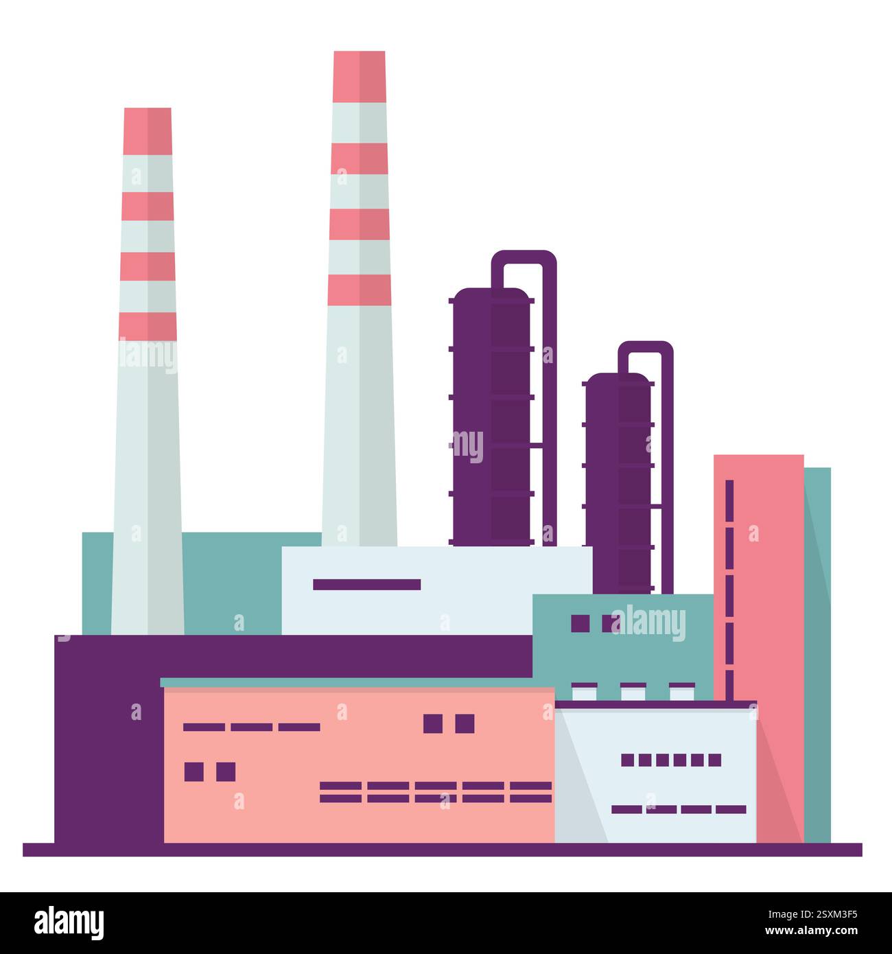 Industrial zone. Factory buildings. Illustration in flat design style ...