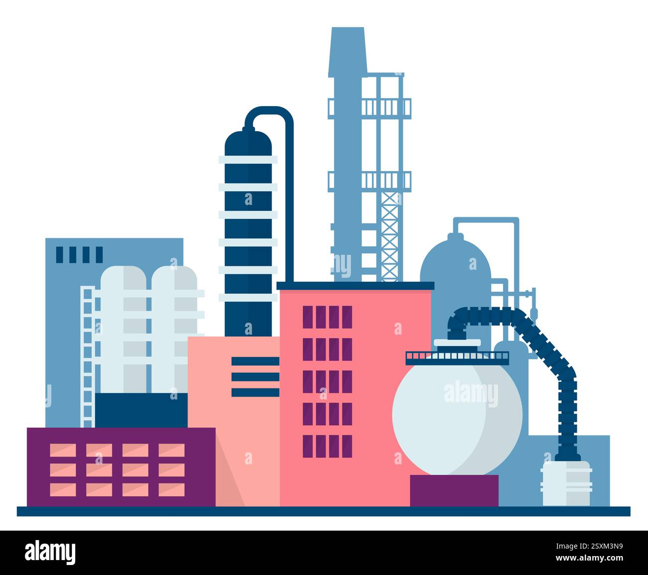 Industrial zone. Factory buildings. Illustration in flat design style ...