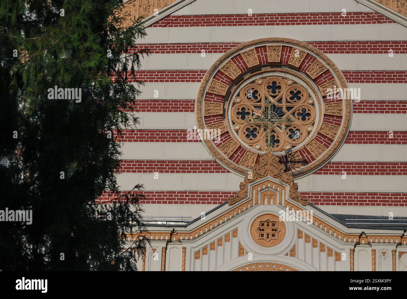 The striking architecture showcases intricate patterns and vibrant ...