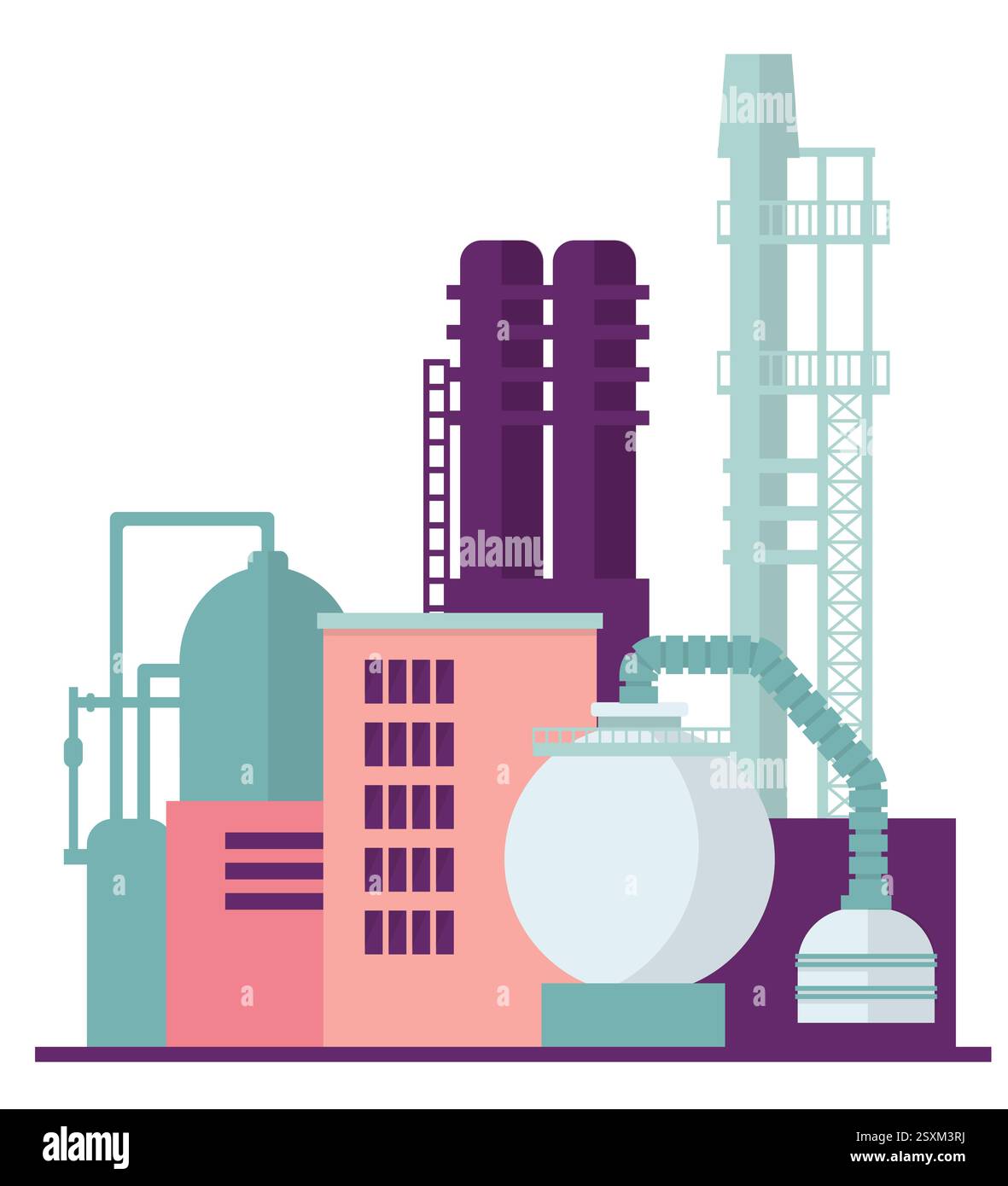 Industrial zone. Factory buildings. Illustration in flat design style ...
